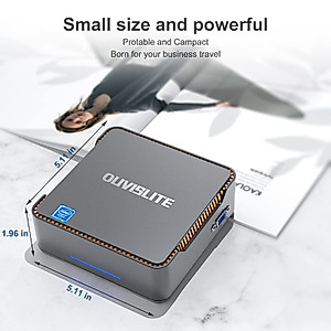 OUVISLITE Mini PC Window 11 Pro with Ιntel Celeron J4125 (Up to 2.7GHz), 8GB DDR4 128GB SSD Mini Computer Small Desktop PC Support 2TB Expansion, 4K HDMI, Triple Display, Dual WiFi, BT4.2, HTPC