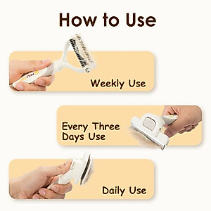 MIU PET Professional Long Haired Dog Grooming Kit - Cat Grooming Brush, Dog Deshedding Brush and Self-Cleaning Slicker Brush 3 in 1 Dog Brush Set Gift Box for Long Hair Dogs Owners