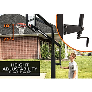 Goalrilla Basketball Hoops with Tempered Glass Basketball Goal Backboard, Black Anodized Frame, and In-ground Anchor System
