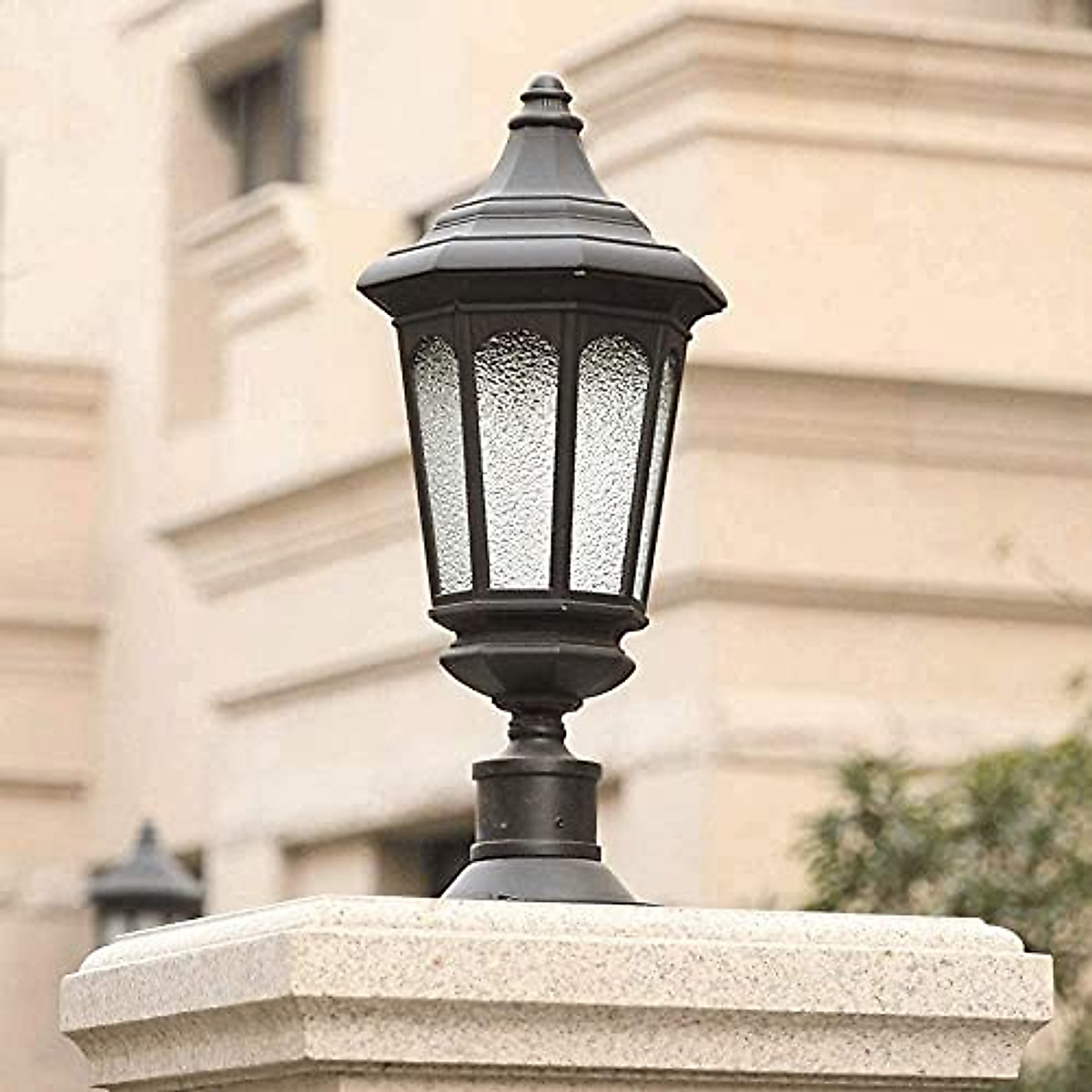 Outdoor Post Light Exterior Pillar Light Classical Outdoor Waterproof Column Head Lamp, Suitable for Door Porch Exterior Wall Pillar Lamp, Patio Porch Decoration Lighting