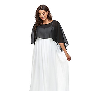 Pukguro Sheer Shawls and Wraps for Evening Chiffon Capes for Women Wedding Cover Up Black