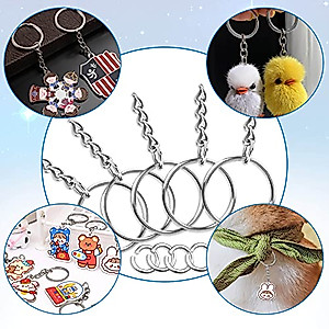 Keychain Making Supplies, Paxcoo 50Pcs Keychains with Chain and 50 Pcs Jump Rings, Keychain Rings Kit Keychain Findings Bulk for Keychain Making DIY Crafts