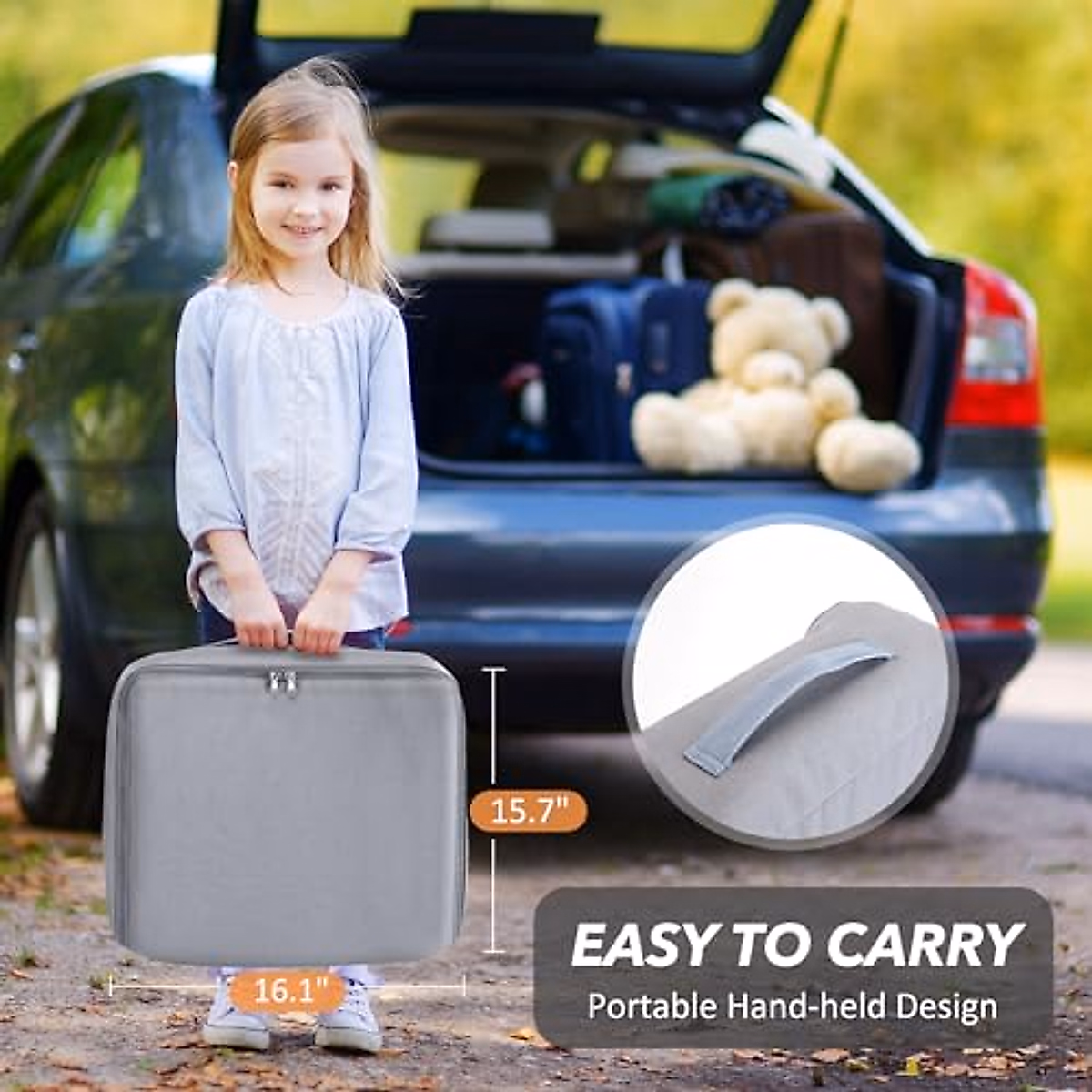 Portable Baby Diaper Changing Pad with Soft Cover & Handle, Waterproof Lining Foam Contoured Changing Table Pad for Dresser, Prefect Gift for Travel Outdoor (32”×16”)