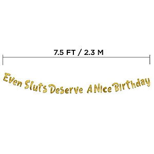 Funny Girls Gold Birthday Glitter Banner – Happy Birthday Party Supplies, Ideas, and Gifts – 21st, 22nd, 23rd,24th, 25th, and 30th Adult Birthday Decorations