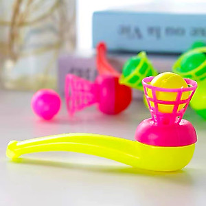 PPXMEEUDC 30PCS Ball Blowing Toy Floating Blow Pipe Balls for Kids Boys Girls Toys Blowing Ball Party (Random Color)