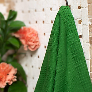 Cotton Craft 12 Pack Multicolor Kitchen Towels 16x28 Inches- Pure Cotton, Absorbent Waffle Weave