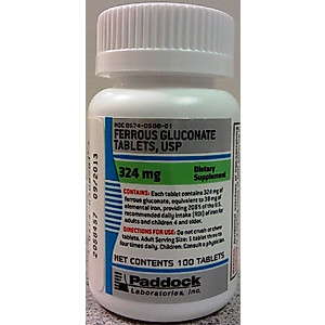 Ferrous Gluconate, 324mg, 100 Tablets, 3-Pack