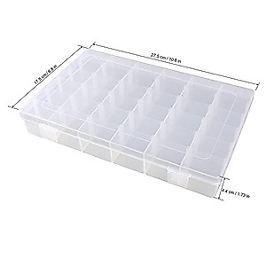 DBYLXMN 36 Jewelry Storage Hard Plastic Box Lattice Removable Partition Transparent Housekeeping & Organizers Fab Clothes Storage