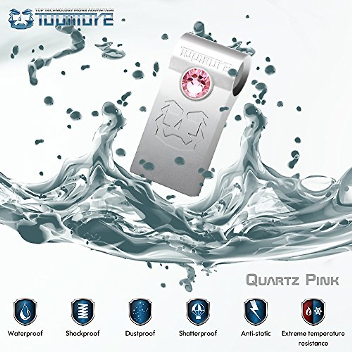 TOPMORE ZJ-S Series USB3.0 Encryption Security Flash Drive Decorated with Leather Braided Bracelet Flash Disk Fashion High Speed Memory Stick (64GB, Pink)