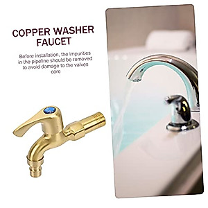 OSALADI Washing Machine Faucet Tap Handle Faucet Water Faucet Shower Faucet Kitchen Faucet Gold Bibcock Bathtub Faucet Outside Water Sink Faucet Bathroom Pool Faucet Golden Copper