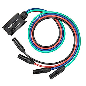 Lyxpro 4 Channel XLR Cable Snake AES & DMX – Connect 4-channle XLR to 30' Single Ethercon Cat6 Cable