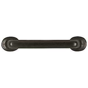 Hickory Hardware 1 Pack Solid Core Kitchen Cabinet Pulls, Luxury Cabinet Handles, Hardware for Doors & Dresser Drawers, 4 Inch Hole Center, Black Iron, Carbonite Collection