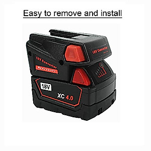Adapter Converter Work With Milwaukee M18 18V Li-ion Battery for Milwaukee V18 48-11-1830 Battery;48-11-2200 48-11-2230 18V NI-CD Tool Battery Battery