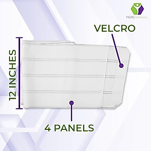 MARS WELLNESS Premium Plus Size Bariatric Abdominal Binder - 12" 4 Section/Panel - Bariatric Binder Abdominal Brace for Men or Women - Fits Waist Sizes 46" - 62"