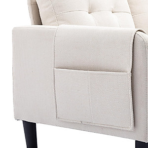 72" L-Shape Convertible Sleeper Sectional Sofa with Pull-Out Bed, 3 Seater Couch with Reversible Storage Chaise and Pocket, Upholstered Reversible Corner Couch for Living Room Apartment Dorm, Beige