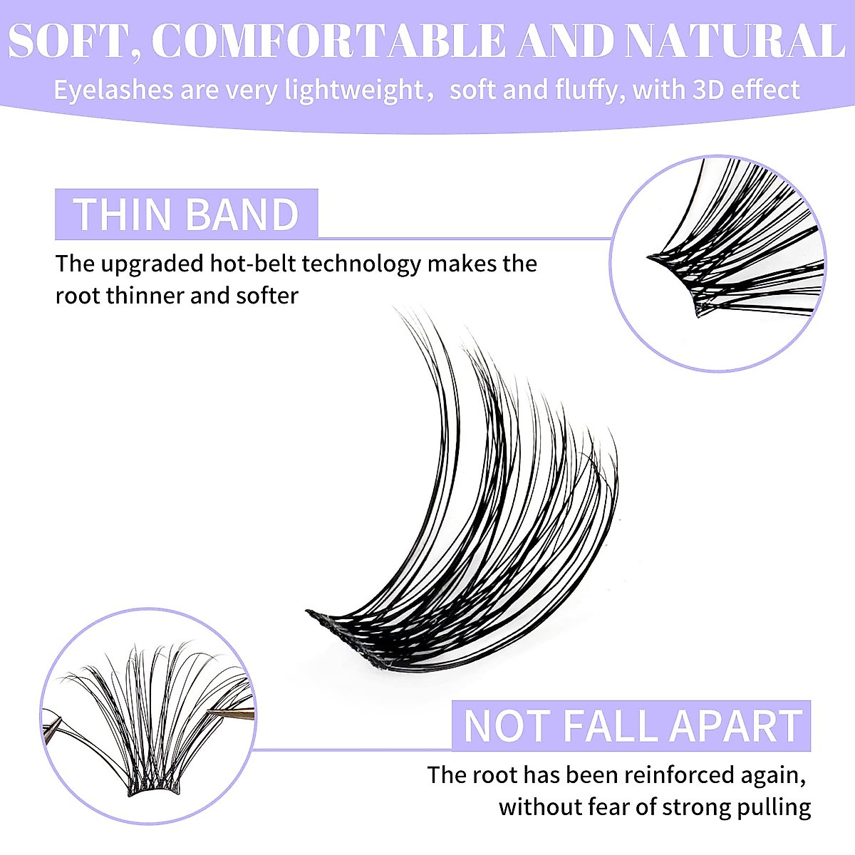 2 Style DIY Lash Clusters C/D Curl Soft and Wispy Cluster Lashes and Cluster Lash Glue Black Waterproof Long Lasting Lash Glue and Lash Remover Rose Low Irritation for Lash extensions/Lash Clusters