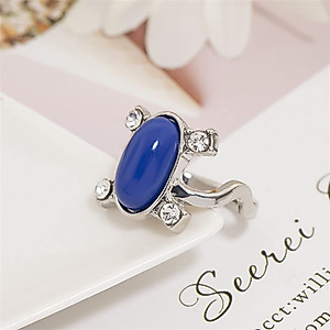HMOOY Daylight Ring, Silver Elena'S Daylight Ring Blue Sapphire Elena Gilbert Cosplay Ring Tvd Jewelry For Fans Size 6-10 (Blue, 10)