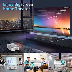 Native 1080P Projector, Movie Projector for Outdoor Use, 9500L Full HD Home Projector 4K Support 150" Display Home Theater Compatible with USB, Xbox, PS5, TV Stick, HDMI