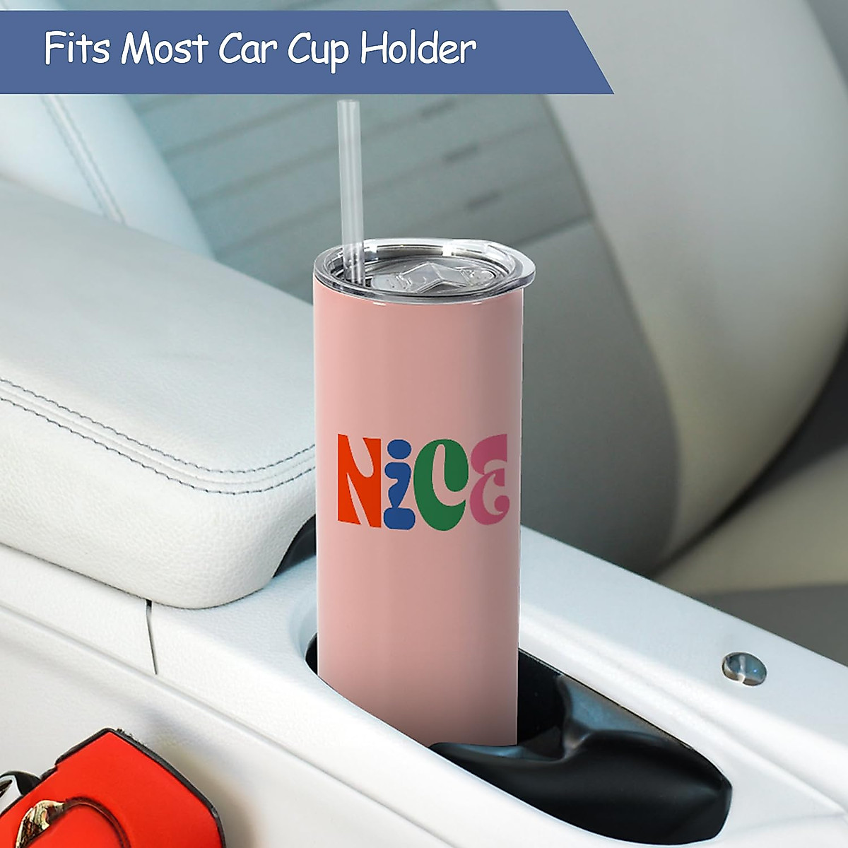 FECBK 20 oz Sublimation Tumblers Bulk 10 Pack Straight Skinny Tumblers Blanks with Lids and Straws Double Wall Stainless Steel Sublimation Tumbler Cups, Individually Box, Diy Gift, Macaron Color