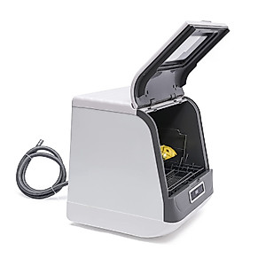 Goudergo Portable Dishwasher,8L Mini Dish Washer,1200W Countertop Dishwasher for Small Sized Houses & Apartments & Dorms & Boats & Campers/RVS,Etc (Stainless Steel)