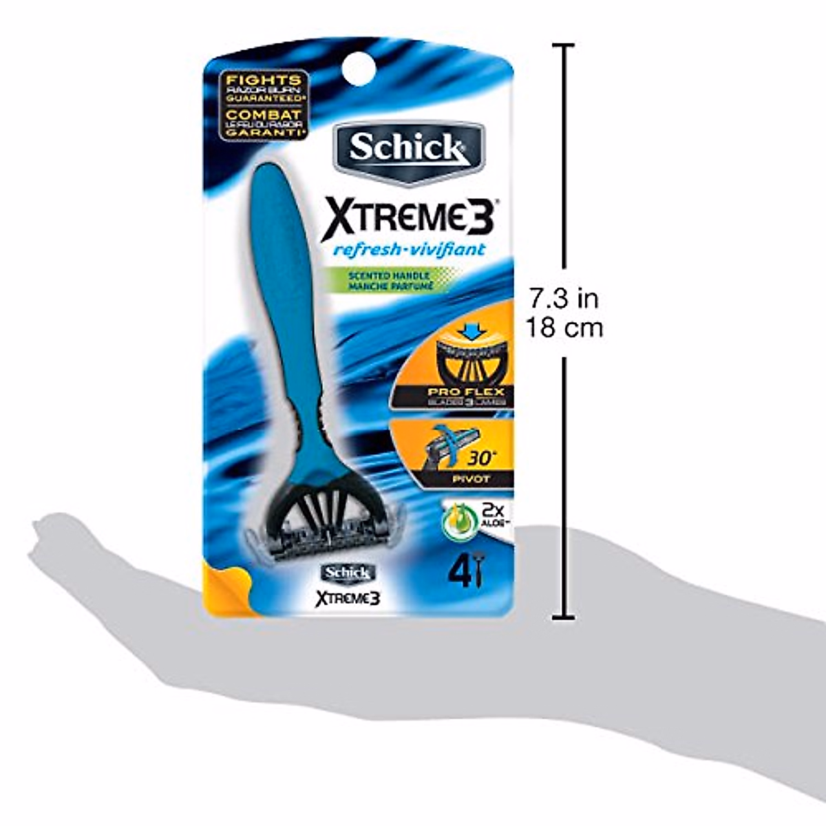 Schick Xtreme 3 Disposable Razors for Men with Refreshing Scented Handle, 4 Count