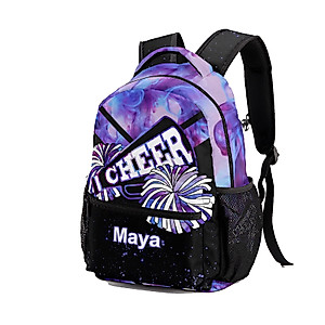 zaaprintblanket Custom Purple Blue Art Cheerleaders Horn Unisex Casual Nylon Backpacks Lapto Bag for Gift Hiking Camper Travel Pack