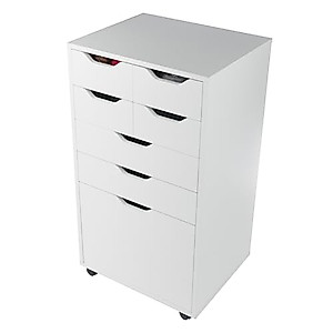 Winsome Halifax Bins & Drawers Multi-Storage Tall Mobile Cabinet, White