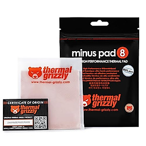 Thermal Grizzly - Minus Pad 8 (100x100x1,0mm) - Self-Adhesive Cooling Conductive Thermal Pad - Elastic and Adaptable Silicone Thermopad CPU/GPU/PS4/PS5/Xbox