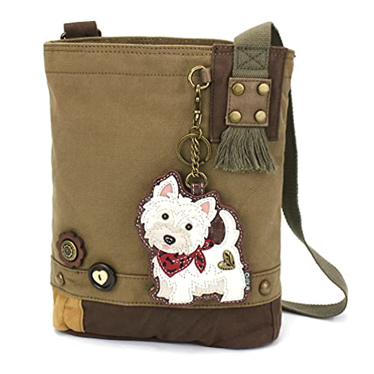 Chala Women Handbag Patch Crossbody - Westie - Olive
