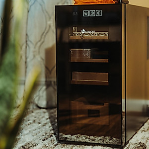 KingChii 26L Electric Cigar Humidors with Temperature Control System, Cigar Cabinet with Spanish Cedar Wood Shelves & Hygrometer, Father's Day Gifts for Men (4 Layers 200 Capacity)