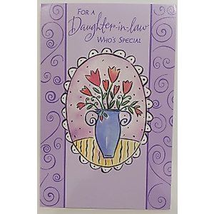 Happy Birthday Daughter-in-law Greeting Card - Loving Wishes (Purple Flowers)