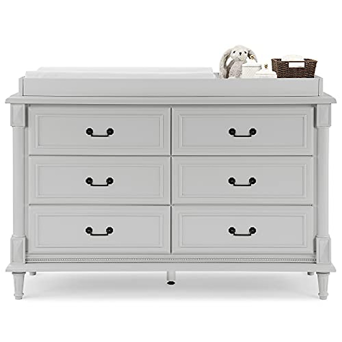 Delta Children Simmons Kids Juliette 6 Drawer Dresser with Changing Top, Greenguard Gold Certified, Moonstruck Grey