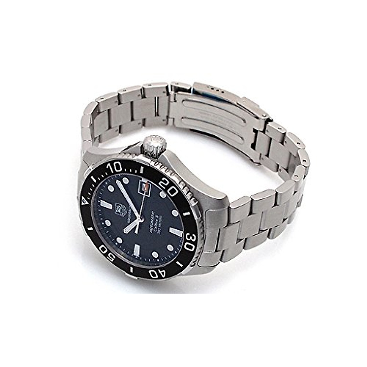 Tag Heuer Men's Aquaracer Calibre 5 Stainless Steel Black Dial Watch #WAN2110.BA0822