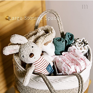 mono living Small Diaper Caddy for Baby Girl Basket for Gifts Baby Storage Baby Shower Gifts Newborn Changing Table Cotton Rope Organizer Mother's Day