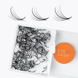 Eyesy Lash 500 Wispy Lash Extensions | 5D 0.07 Size 12mm Curl D | Wispy Natural Lash Look Premade Fans Eyelash Extensions Kim K American Volume Promade Fans Handmade Pre Made Loose Fan Lashes
