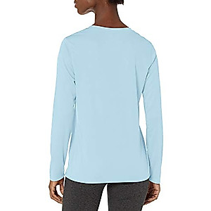 Hanes womens Sport Cool Dri Performance Long Sleeve T-shirt T Shirt, Light Blue, Medium US
