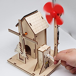DIY Wooden Science Experiment Educational STEM Building Kit - Science Models Stem Projects for Power Generation - Solar Energy,Hand Crank Generator-Creative Motor Kit for Kids,Teens