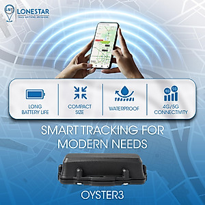 LoneStar Tracking GPS Tracker: Oyster3 4G/5G - Long Battery Life Hidden Car GPS Tracker Device, Anti-Theft Car Security for Vehicles,Cars,Trucks, Assets, Real-Time GPS Tracking (Subscription Required)