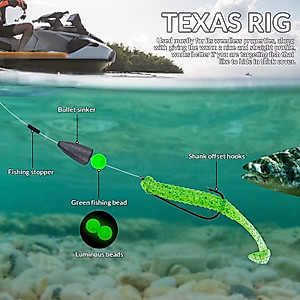 THKFISH Fishing Tackle Kit Drop Shot Weights Bullet sinkersDrop Shot Rig Texas Rig Carolina Rig Weighted Offset Hooks Wacky Hooks 123pcs