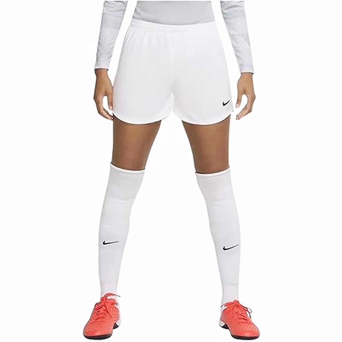 Nike Womens Hertha II Athletic Workout Shorts, White, Large