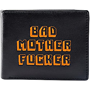 Miramax Officially Licensed Black/Orange Embroidered Bad Mother Leather Wallet