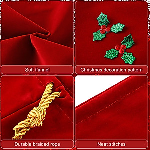 2 Pieces Christmas Santa Gift Bag Red Velvet Drawstring Bag Treat Bag for Xmas Party Favor Supplies Holiday Wrapping (Solid Style, 19.7 x 27.5 Inch)