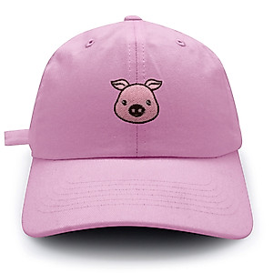 JPAK Pig Baseball Cap Embroidered Cotton Dad Hat - Pork Bacon Pink