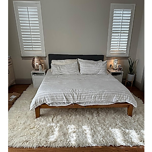 Super Plush Flokati Rugs in Popular Sizes | Plush 3000gsm Weight | Soft and Fluffy 3.5" Pile | Excellent Quality | 100% Organic Wool | Shaggy Wool Off White Area Rug (9' x 12')