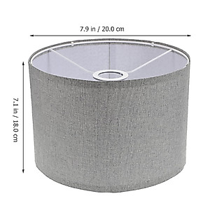BESPORTBLE Cloth Lamp Shades Drum Lampshades for Chandeliers Floor Light and Table Lamp, Replacement Shade Natural Linen Hand Crafted Desk Cover Light Grey 20x20x18cm