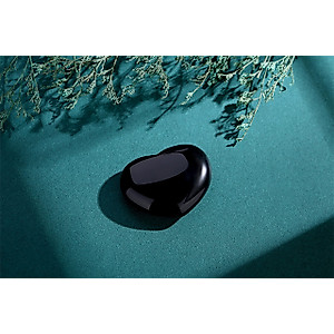 MAIBAOTA 45 mm Black Obsidian Healing Crystals Big Heart Love Crystal Palm Stone Reiki Crystal Gemstone Worry Stones for Anxiety Crystal Christmas Valentines Day Gifts for Herfriend Wife