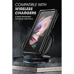 SUPCASE Unicorn Beetle Case for Galaxy Z Fold 3 5G (2021), Rugged Belt Clip Shockproof Protective Case with Built-in Screen Protector & Kickstand (Black)