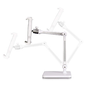 DoubleSun iPad Stand Holder, Tablet Stand Adjustable - 360° Swivel Folding iPad Stands and Holders for Desk Fits Phone iPad Air Mini Pro, Kindle, Fire, Surface, (4.7''-12.9'')