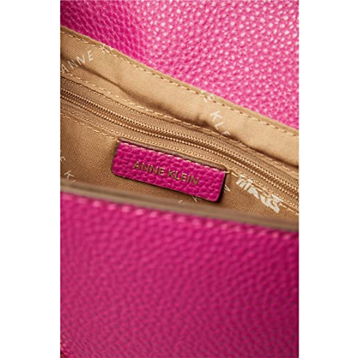 Anne Klein Womens Anne Klein Top Handle Satchel W/ Swag Chain lock tote, Orchid, One Size US