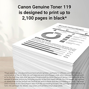 Canon Genuine Toner, Cartridge 119 Black (3479B001), 1 Pack, for Canon imageCLASS MF5800 /5900/6100 Series, MF410 Series, LBP6300 / 6600 Series, LBP250 Series Laser Printer